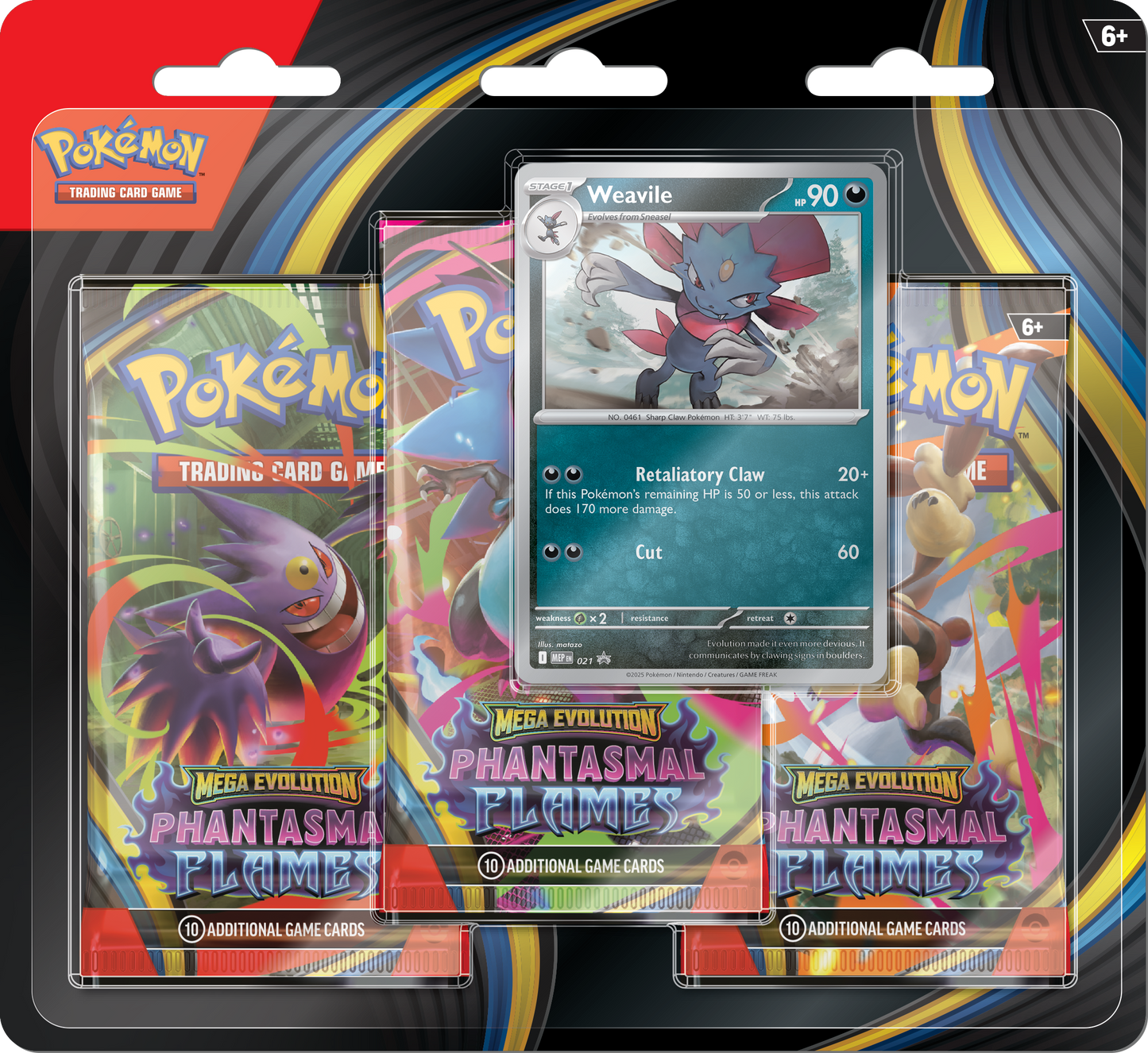 Pokémon TCG: Mega Evolution— Phantasmal Flames - 3-Pack Blister (Weavi ...